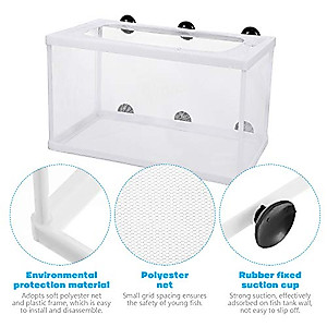 POPETPOP 2pcs Fish Hatchery Breeder Box Aquarium Separation Net Nylon Incubator Mesh - Large Size