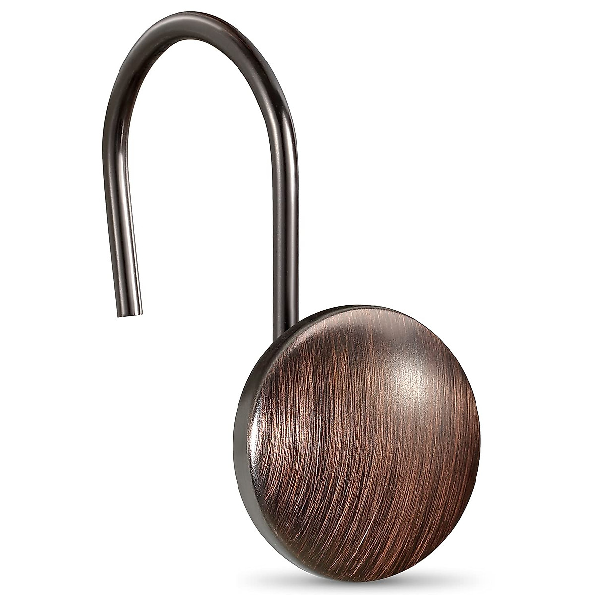 CHICTIE Bronze Shower Curtain Hooks Rings,Oil Rubbed Metal Rust Resistant Decorative Shower Curtain Hooks,Set of 12 Farmhouse Style Shower Rings Hangers for Bathroom