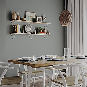 Wallniture Colmar 48"x6" Floating Shelves for Wall Storage, Wall Bookshelf Living Room Decor, Kitchen Shelves, Wall Shelves for Bedroom, Floating Shelf for Dining Room & Office Burnt Set of 2