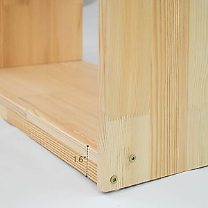 Morimoe 5/7-Compartment Book Shelf for Organizing Books Toys, Solid Wood, Perfect for Playroom, Kids Room, Nursery, Kindergarten (7-Compartment)