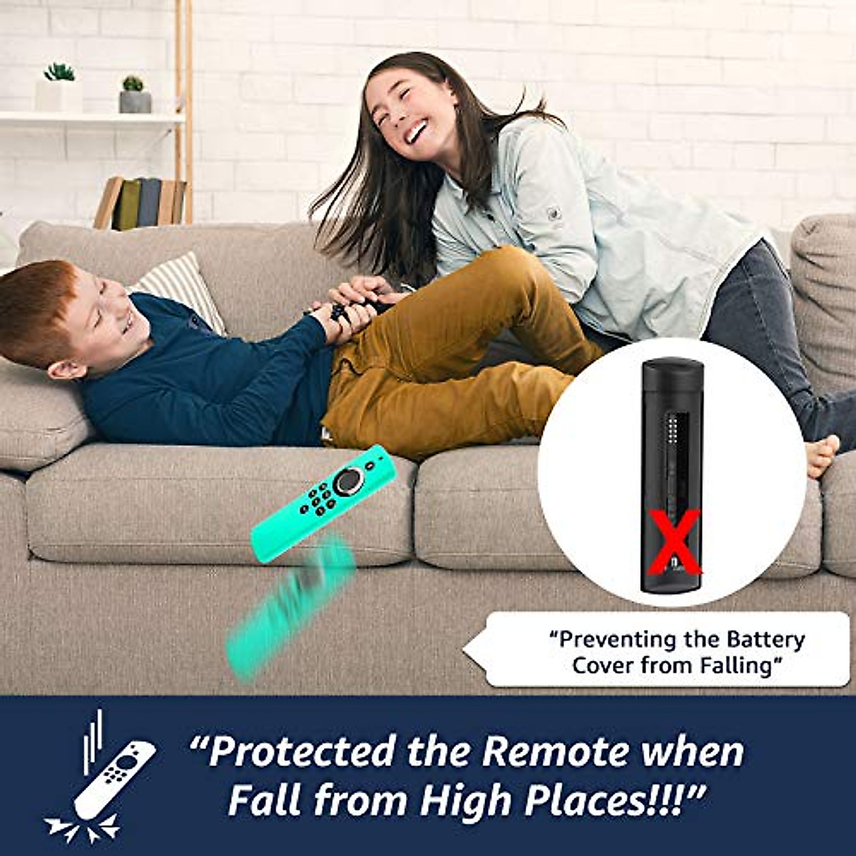 2 Pack Silicone Remote Cover Case for TVstick Lite 2020, Anti-Slip, Lightweight, Anti-Slip, Shockproof Protective Case(Rose Red & Sky Blue)