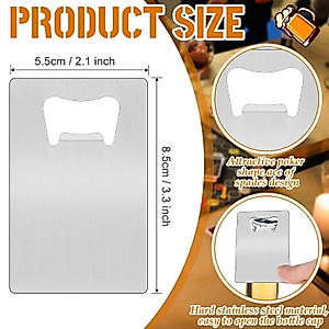 Nuogo 100 Pieces Stainless Steel Card Bottle Openers Bulk Metal Card Beer Bottle Openers Groomsmen Wallet Bottle Opener for Wedding Party Bridesmaid Favors Gifts (Silver, Credit Card)