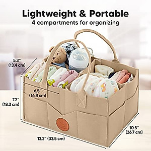 KeaBabies Diaper Caddy Organizer and 5-Pack Organic Burp Cloths Baby Girl, Boy - Baby Organizer for Nursery - Large Burping Cloths for Babies - Car Storage Organizer - Baby Burp Cloths for Girls