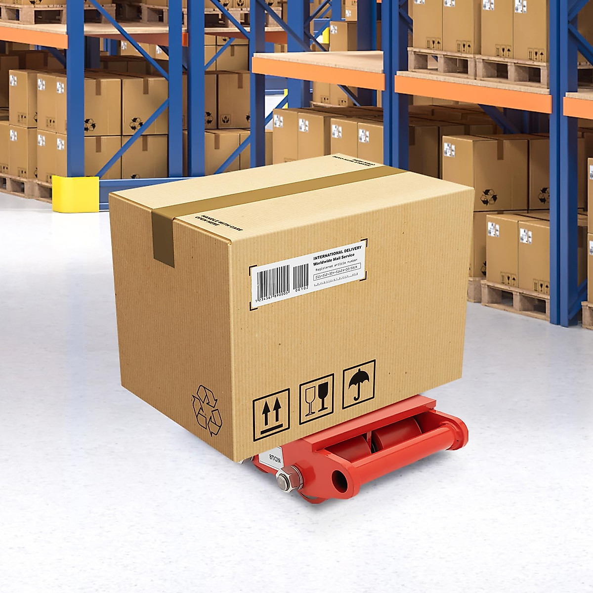 HETEPPTR Machinery Mover 8T Heavy Duty Dolly Skate Roller 17600lbs Machinery Skate Dolly with 360°Rotation Cap and 6 Rollers for Transportation (Red)