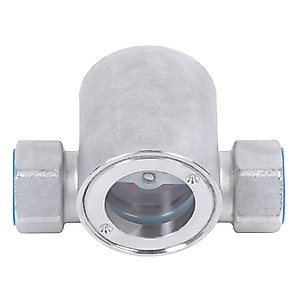 TFCFL 3/4" NPT Stainless Steel 304 Sight Water Flow Indicator with Plastic Impeller 362Psi 2.5MPa, Flowmeters Pipe Accessories
