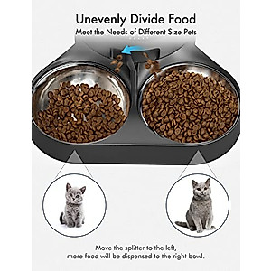 PETLIBRO Pet Food Splitter with Stainless Steel Bowls, Automatic Cat Feeder Bowls for Two Cats or Dogs, Suitable for PETLIBRO Automatic Cat Feeder PLAF005, PLAF006, PLAF103, PLAF203
