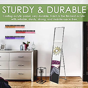 Nail Polish Rack Organizer, 6PCS/Set Acrylic Shelves, Floating Bookshelf for Kids, Shelf for Book Display Makeup Product Spice Organizer, Wall Mounted Shelf