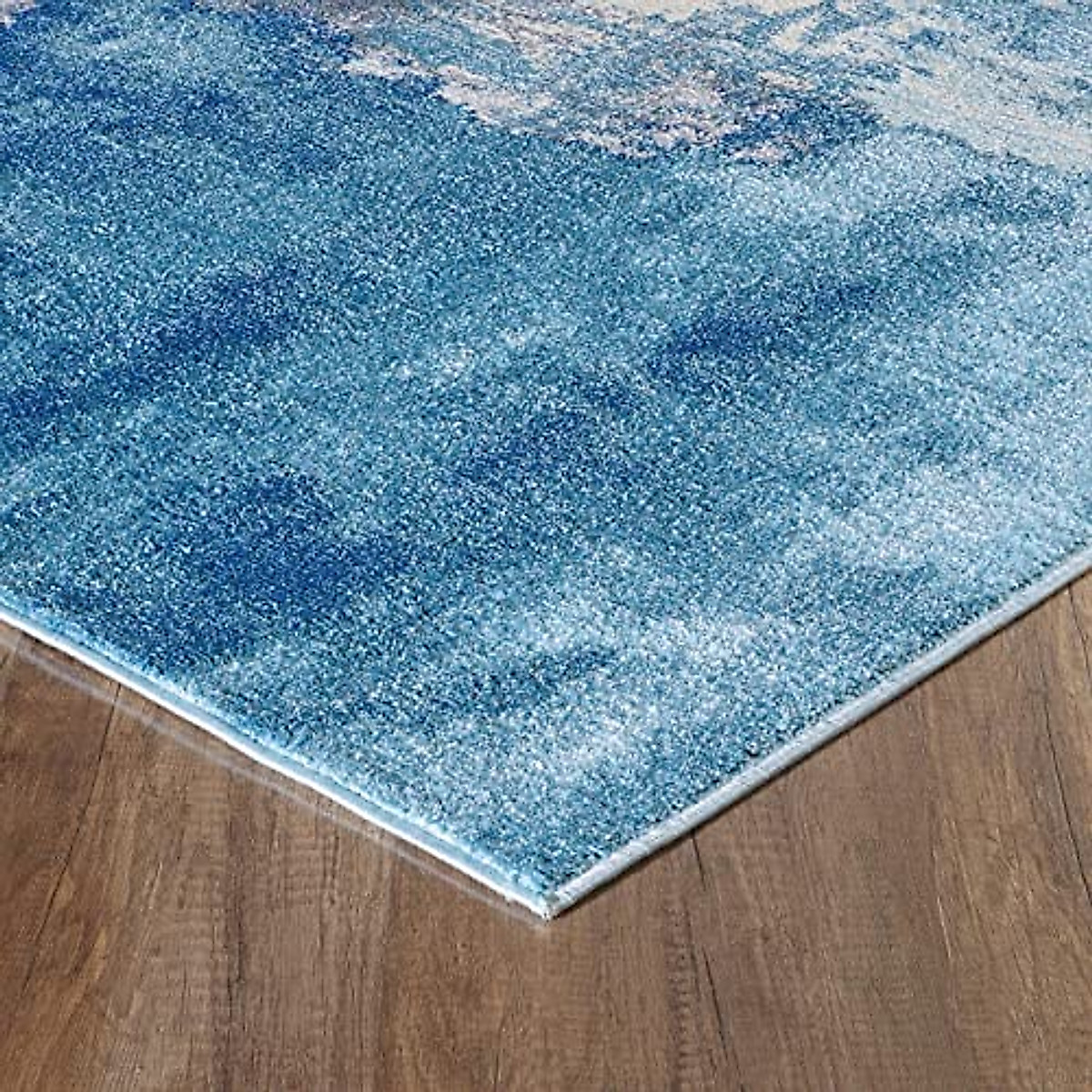 LUXE WEAVERS Rug Nuvola 8722 Blue Distressed Abstract Area Rug 2x3