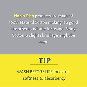 Nap n Dish Kitchen Towels 100% Cotton Waffle Weave Dish Towels, Set of 12 Bar Towels, Quick Drying Tea Towels with Hanging Loop, Washable Bar Towels for Table/Kitchen Cleaning-Black