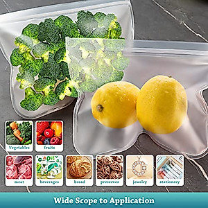 Reusable Food Storage Bags 6Pack, BPA Free Stasher Bag, Reusable Snack Bags Sandwich Bags Freezer Bags, Silicone Bags for Food Storage,Travel,Home Organize (2S+4M)