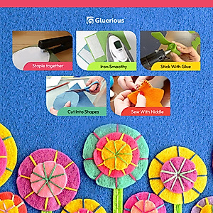 50 Pcs Felt Sheets for Crafts, 4x4 inch Multi Colored Felt Fabric Sheets for DIY, Sewing & Furniture Projects, 1mm Thick Felt Sheets