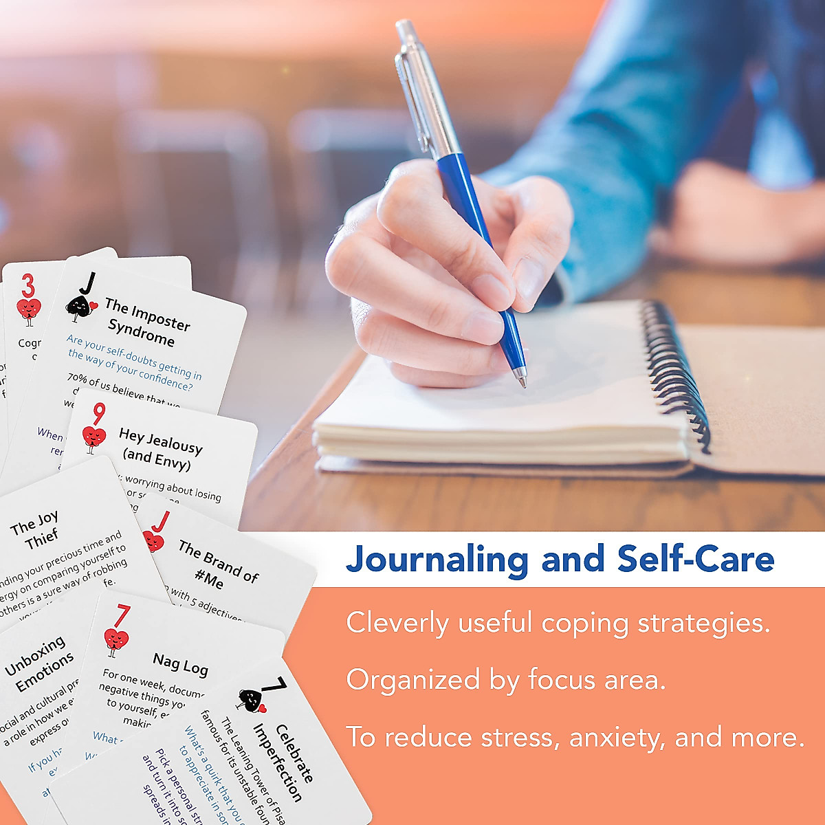 52 Essential Coping Skills Cards - Self Care Exercises for Stress and Social Anxiety Relief - Resilience, Emotional Agility, Confidence Therapy Games for Teens, Adults by Harvard Educator