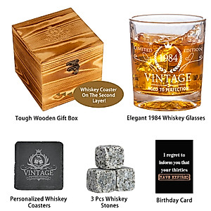 2024 40th Birthday Gifts Men, 1984 Whiskey Glasses, 40th Birthday Gifts, 40 Year Old Gifts For Men, Old Fashioned Glasses, 40 Birthday Gifts For Men, Gifts For 40th, 1984 Gifts For Men, Dad, Husband