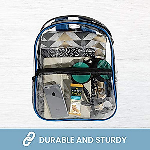 Bags for Less [Set Of 2] Clear Backpack - Security Approved - Straps & Front Accessory Pocket
