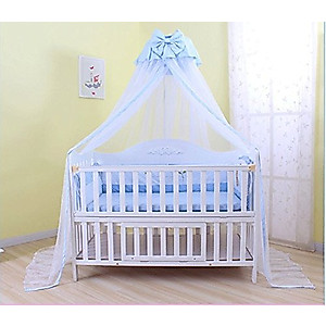 JOYLIFE Baby Netting Baby Toddler Bed Crib Dome Canopy Netting (Blue)