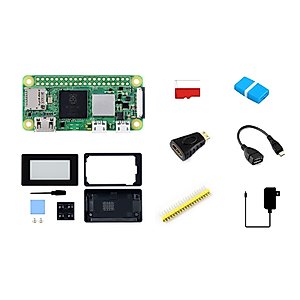 Waveshare Package H Compatible with Raspberry Pi Zero 2 W Bundle with 2.13inch Touch e-Paper HAT(with case) Power Supply 5V/3A Micro Card 16GB Card Reader and So On (8 Items)