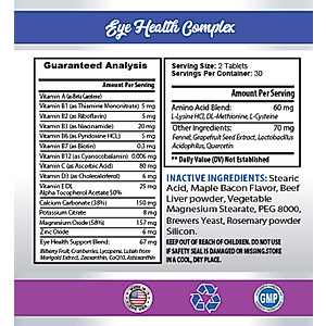 PET SUPPLEMENTS cat Eye Vitamins - Cats Eye Health Complex - Advanced Formula for Eye Sight - Immune Boost - cat astaxanthin - 1 Bottle (60 Tablets)