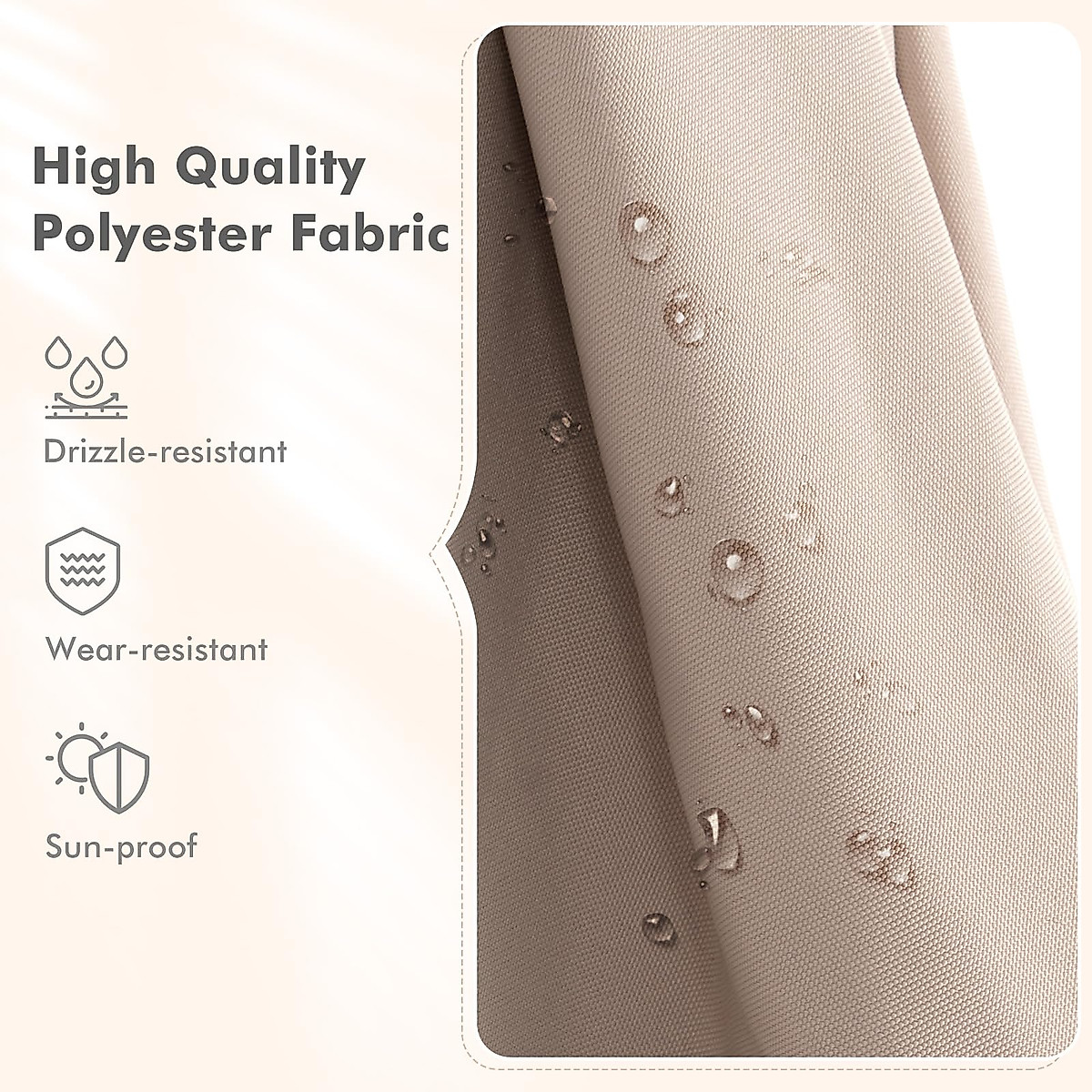 Tangkula 9.5 FT Cantilever Patio Umbrella, Outdoor Square Offset Umbrella with 360癛otation, Heavy Duty Patio Hanging Umbrella with Cross Base for Garden Deck Pool Backyard (Beige)