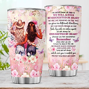 HUBUPU Women Tumblers For, Tumbler 20 Oz With Lid And Straw, Holiday and Christmas Gifts, My Bestie No Matter