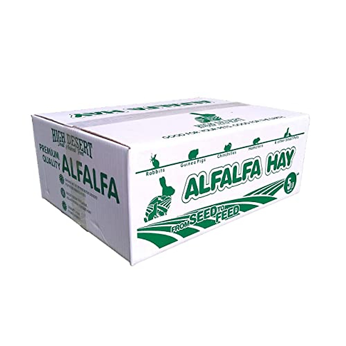 High Desert Alfalfa Hay - Dried Natural Alfalfa Hay for Rabbits, Guinea Pigs, Chinchillas, and Ferrets - Protein and Fiber Rich Food for Small Animals - Healthy Pet Food