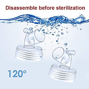 Maymom Widemouth Connector 2pc Compatible w Spectra S1 Spectra S2 Pump; Compatible with Medela PersonalFit Shield, Pumpin Pal Shield, Lansinoh Flange, Maymom MyFit Shields, MyFit Crater Shield