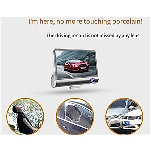 3-Channel Dash Cam with Front and Rear Inside Views, 1080P Full HD with 170-degree Wide-Angle Lens, IR Night Vision, Loop Recording, Reverse Assist, and 24-Hour Parking Recording.