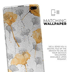 DesignSkinz Karamfila Yellow & Gray Floral V11 Protective Vinyl Decal Wrap Skin Cover Compatible with The Samsung Galaxy S20 (Screen Trim & Back Glass Skin)