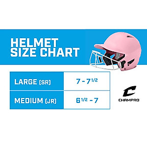 Champro Rise Pro Girls Softball Batting Helmet with Face Guard - Girls Softball Helmets - Bio Fresh/DRI-Gear Moisture Wicking Pad Liner - Pink, Senior