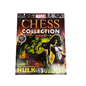 Eaglemoss Marvel Chess Collection Incredible Hulk and She-Hulk Rook Hand-Sculpted Resin Chess Piece with Magazine