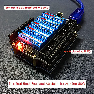 GeeekPi Screw Terminal Hat for Arduino UNO, GPIO Screw Terminal Block Breakout Module with Horn Socket Connector, GPIO Expansion Board Breakout for Arduino UNO
