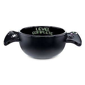Kovot “Level Complete” Gamer Bowl - 22oz Ceramic Soup Cereal Bowl Gamer Gift -Black