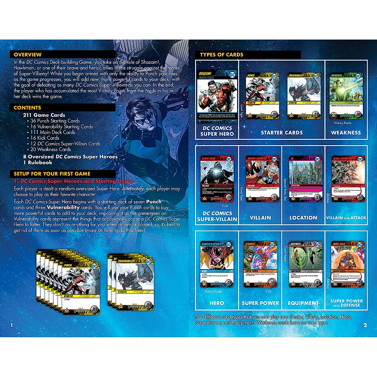 DC Deck-Building Game: Heroes Unite- Play as Hawkman, Nightwing,and Bat Girl from the DC Multiverse- Super Hero Board Game- For 2 to 5 Players - Ages 15+