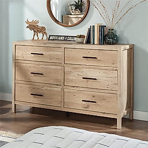 Sauder Pacific View Engineered Wood Metal and Plastic Dresser in Prime Oak