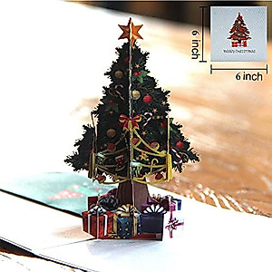 BTOOP 7Pcs 3D Pop Up Colorful Christmas Greeting Cards Merry Christmas Cards Handmade Holiday Xmas Cards & Envelopes for Xmas/New Year