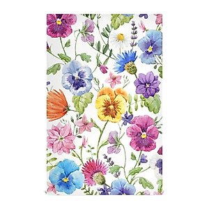 Summer Pansy Flowers Dish Towels for Kitchen Soft Tea Towel Set of 4 Absorbent Dishcloths Hand Towels for Drying Dish Cloths 28" x 18"