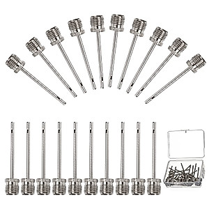 kiniza 20 Packs Air Pump Inflation Needles, Soccer Sports Ball Pump Needle Stainless Steel Basketball Inflating Pins Air Pump Needle for Balls Soccer Basketball Football Volleyball Rugby