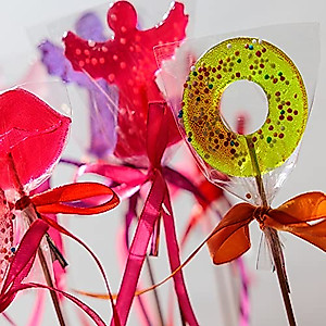 400 PCS Treat Cello Bags and Ties 3x4 for Lollipop Plastic Cellophane Treat Bag Packing Bakery Candies Lollipop Packaging