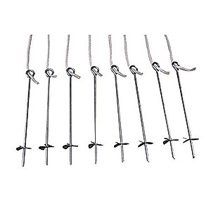 Impact 15-Inch Spike and Rope Auger Anchor Kit to Secure Pop Up Carport Canopy, Set of 8