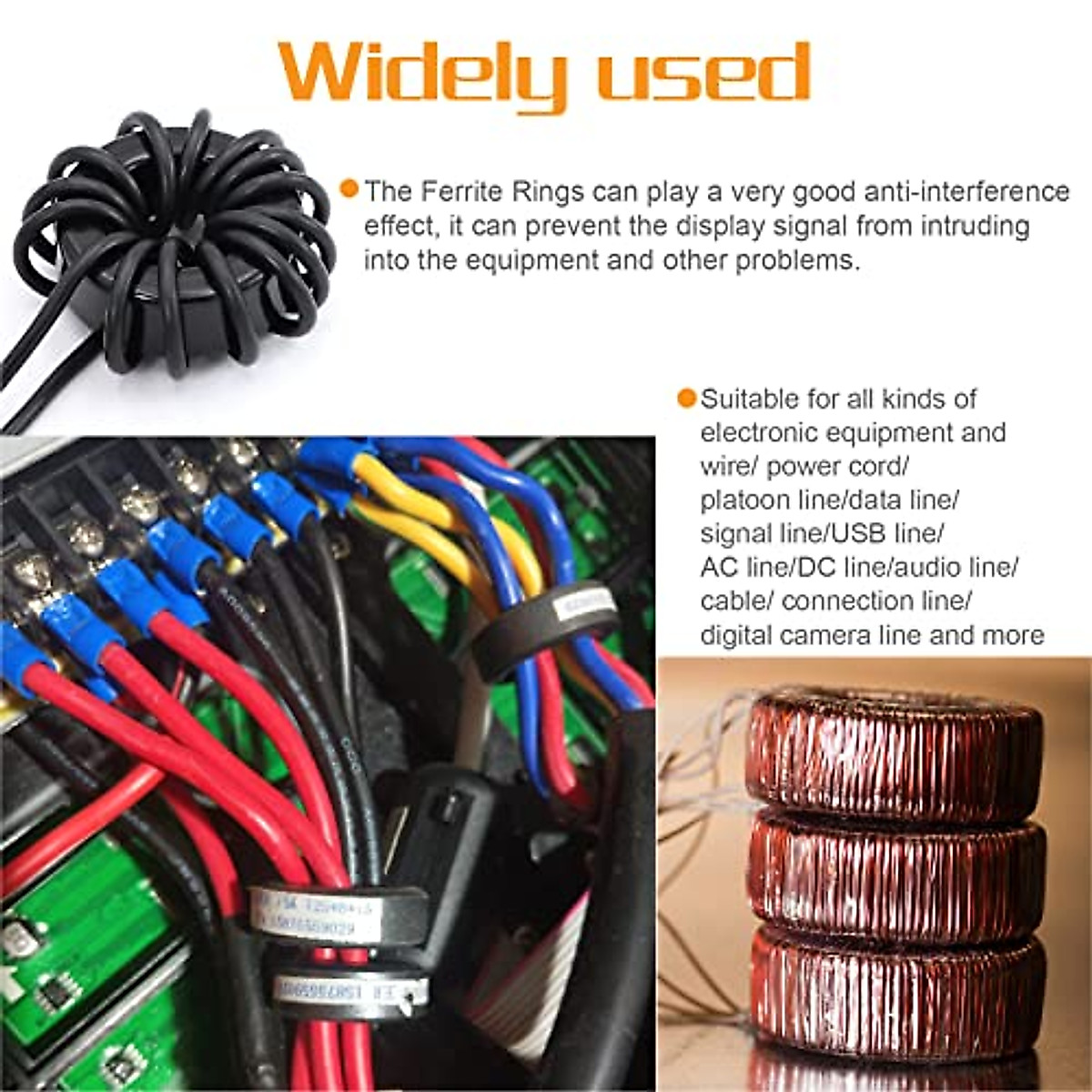 Taigoehua 5pcs (Black) 42X24X16mm Toroid Core,Ferrite Rings Toroid core Iron