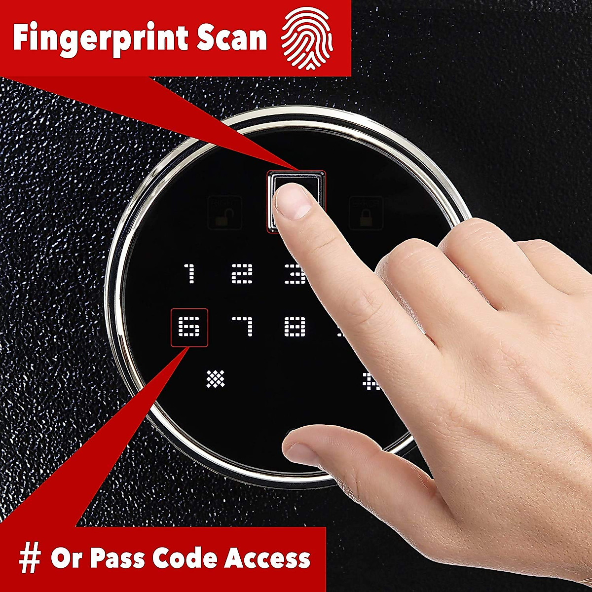 Intact Large Quick Access Biometric Fingerprint Gun Safe With Nex-Gen Full Keypad Module Tall