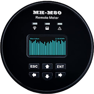 MPPT Solar Charge Controller Remote Meter MT80 LCD Screen Monitor with Extension Cable 26Ft