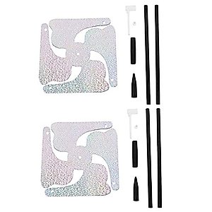 YARDWE 2pcs Bird Blinder Repellent Pinwheels Reflective Pinwheels Sparkly Pin Wheel Wind Spinners Scare Off Birds and Garden Decoration
