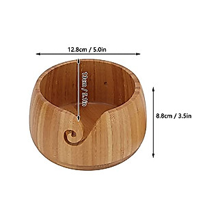 Yarn Bowl, Bamboo Crocheting Bowl Round Knitting Wool Storage Yarn Storage Handmade With Holes, With Removable Lid, Yarn Storage Bowl for DIY Knitting Crocheting Accessories, Large Capacity