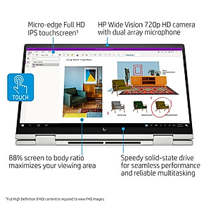 HP Envy 2-in-1 15.6" FHD Touch x360 Laptop - Intel Core i5-1135G7 - Intel Iris Xe Graphics - Windows 10-16GB RAM - 1TB SSD - Fingerprint Reader - w/HDMI Cable