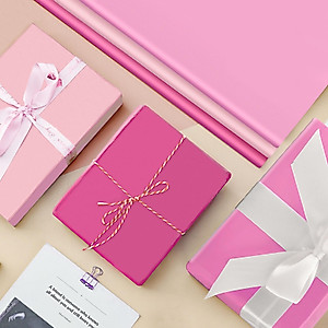 30 Sheets Pink Tissue Paper for Packaging Gift Bags Decoration, Gift Wrap Tissue Paper Bulk Sheets for Weddings Birthday DIY Project Valentine's Day Gift Wrapping Crafts Decor