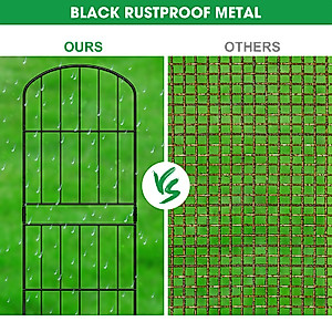 OUSHENG 38in (H) Decorative Garden Fence Fencing, 10ft (L) Rustproof Metal Wire Border Animal Barrier with Plastic Stakes for Dog Yard Patio Outdoor, Arched