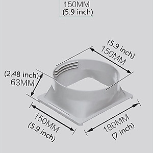 tMebrdkop 5.9 inch / 6 inch Portable Air Conditioner Exhaust Hose Coupler Square,Air Conditioning Accessories & Parts Window Adapter