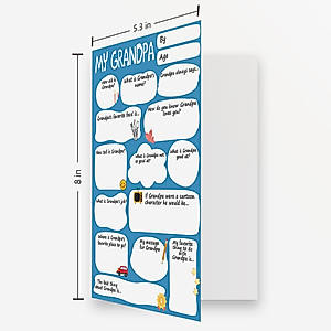 OJsensai Happy Q&A Birthday Card for Grandpa, Funny Fathers Day Gift for Grandad, Naughty Fill in Blanks Bday Card from Grandchild, Great Birthday Gift Idea for Grandfather