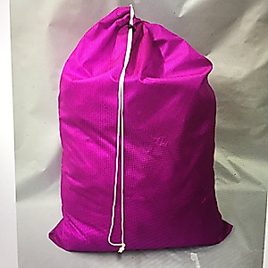 NY Tarp Company 30" x 40" Purple Nylon Drawstring Laundry Bag with Spring Lock Closure