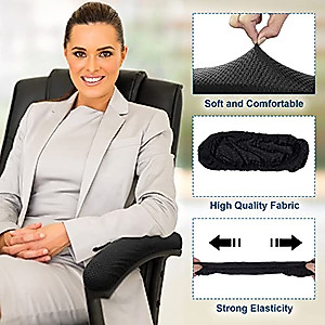 ROLVNHTV Office Chair Arm Cover Chair Armrest Covers Stretchable Pad Padded,Washable Elastic Computer Arm Protectors Rest Sleeves for Home Office Rotating (4 Pieces，Large)
